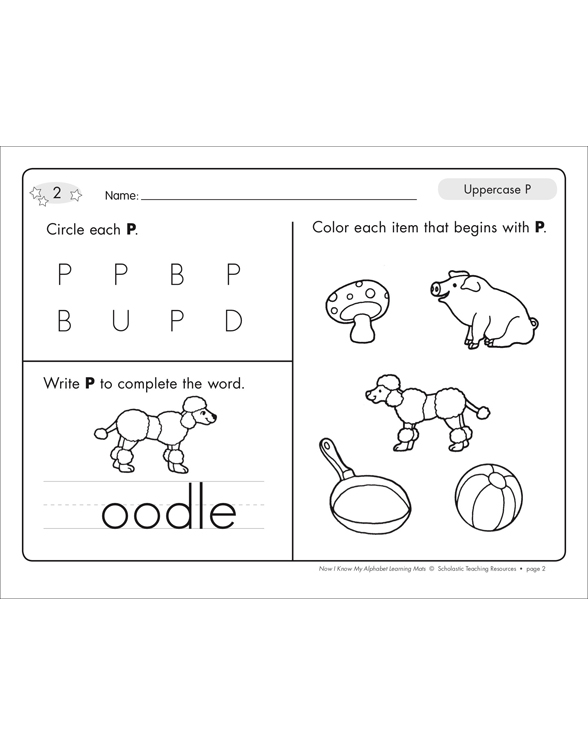 Uppercase P: Alphabet Learning Mats | Printable Skills Sheets