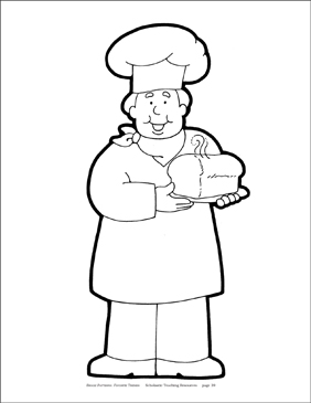 baker coloring pages