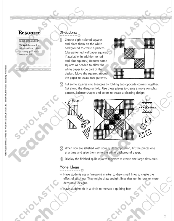 Colonial Quilt Designs: Art Project from the United States | Printable ...