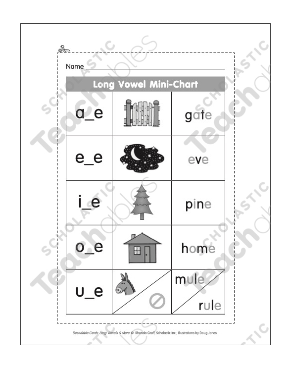 Vowels Chart Worksheet Long Vowel Short Vowel Pocket Chart Centers