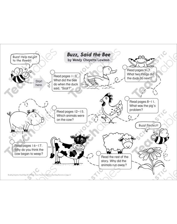 Buzz, Said the Bee: Reading Response Map | Printable Book Reports and ...