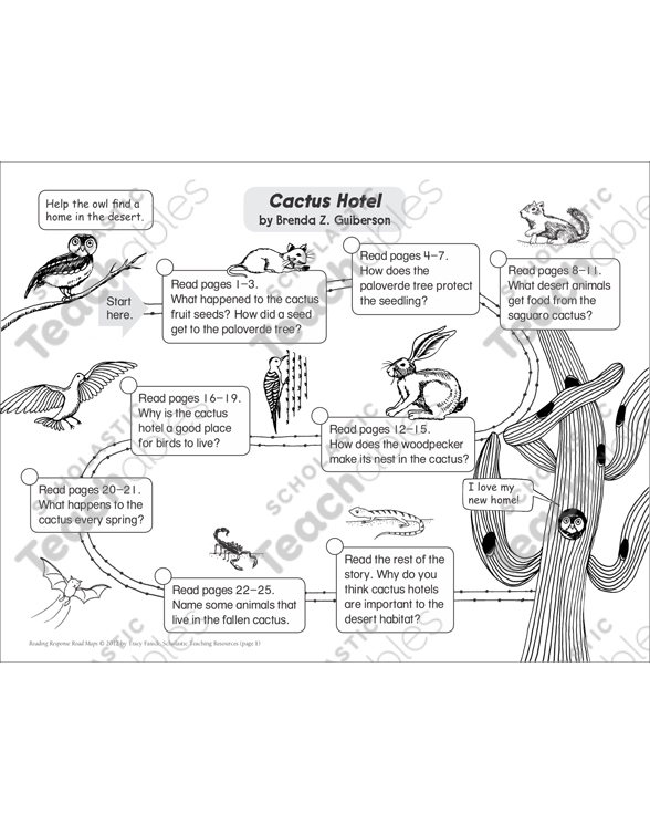 Cactus Hotel: Reading Response Map | Printable Book Reports and ...
