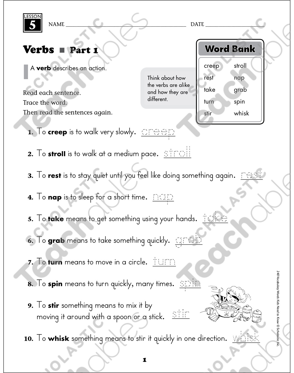 Grade 2 English Worksheets Verbs