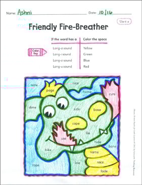 silent e coloring pages