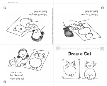 how to draw a cat with text
