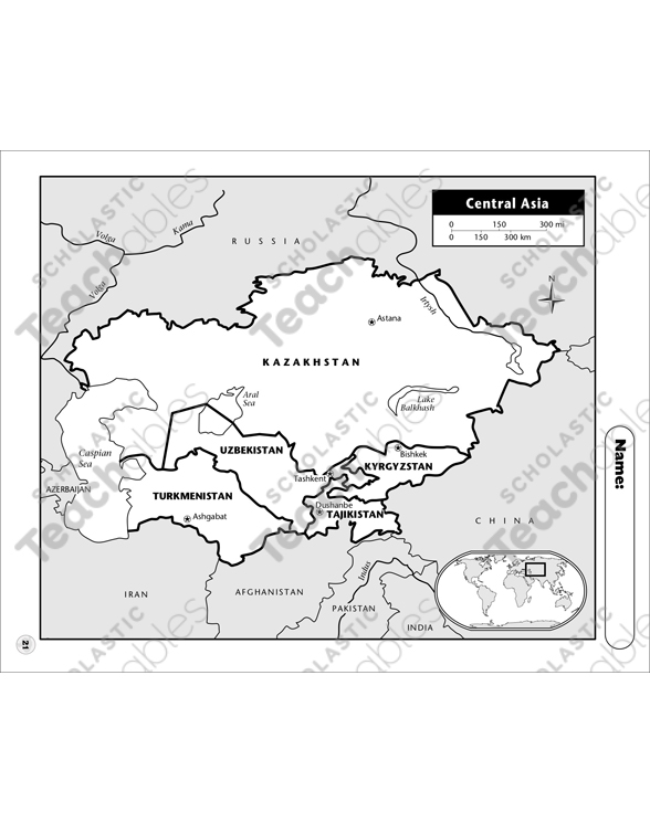 asia map coloring pages