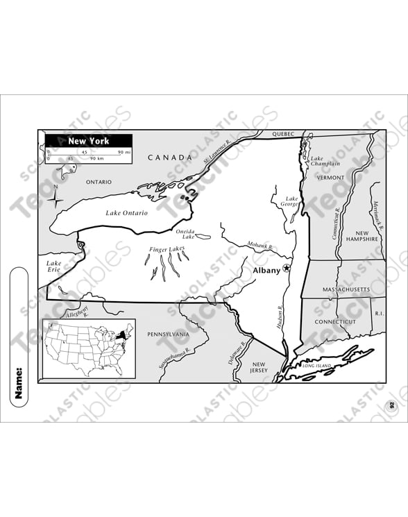 Physical Map Of New York