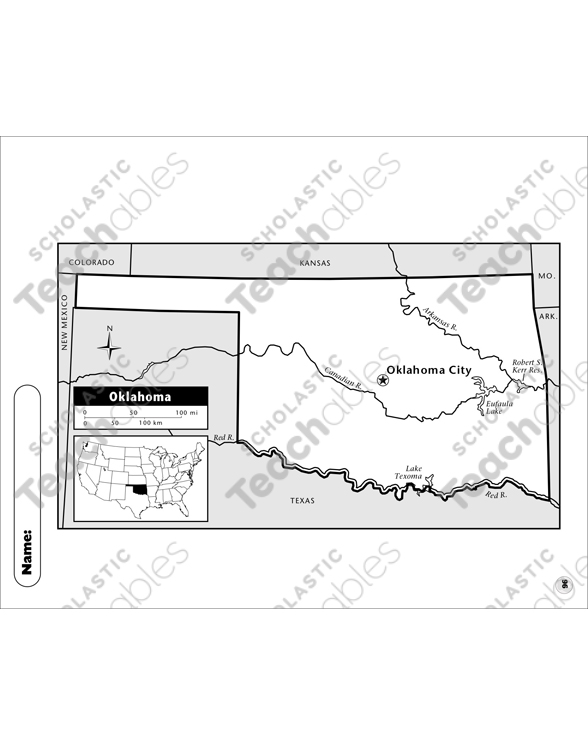 oklahoma map coloring pages