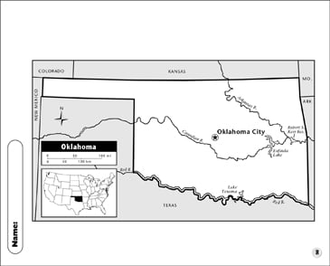 oklahoma map coloring pages