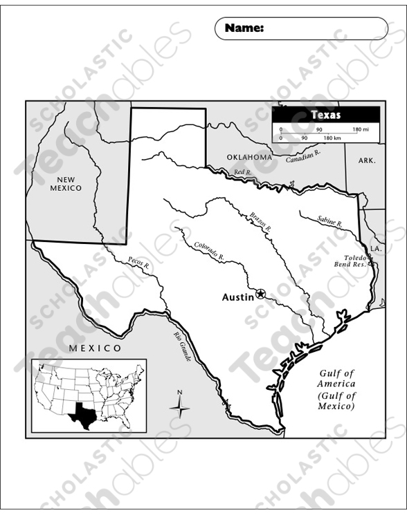 Texas Map Worksheet