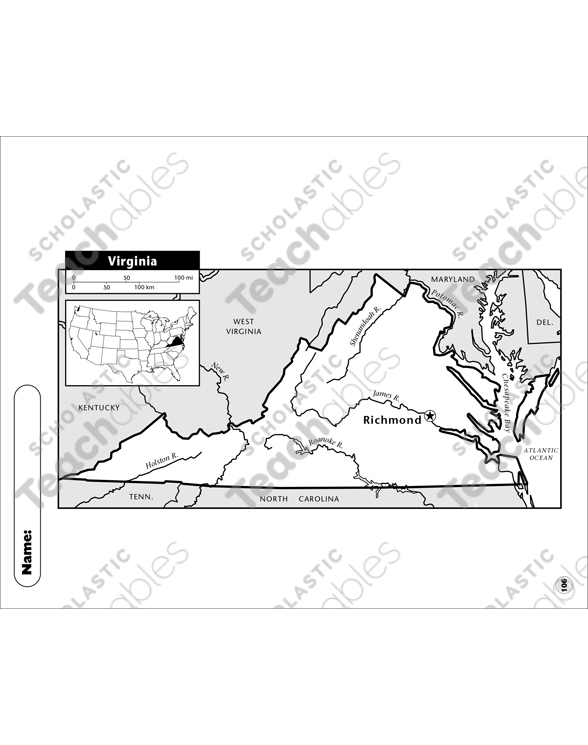 virginia state map coloring pages