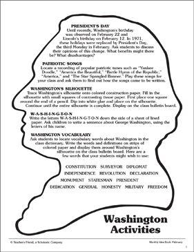 George Washington Worksheets For 5th Grade