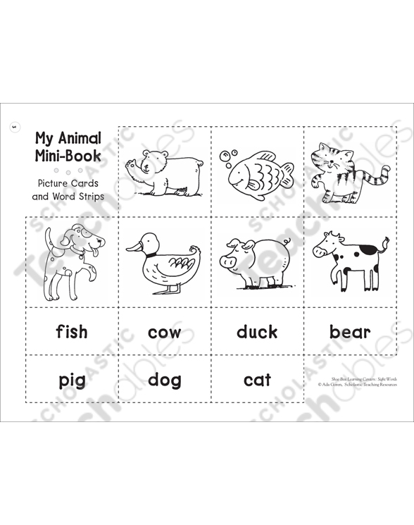 My Animal Mini-Book (Reading Sight Word Nouns): Sight Word Learning ...