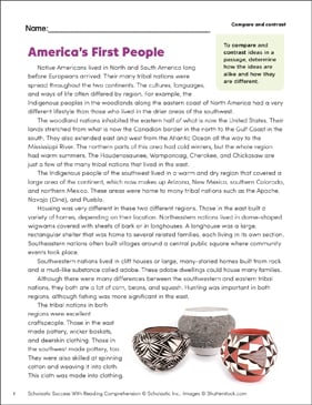 Comparing Texts Worksheets