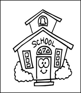coloring pages of a schoolhouse