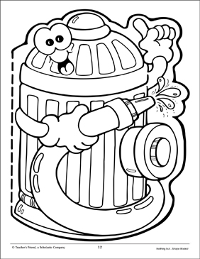 coloring pages fire hydrants
