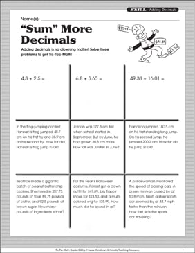 adding decimals ks1