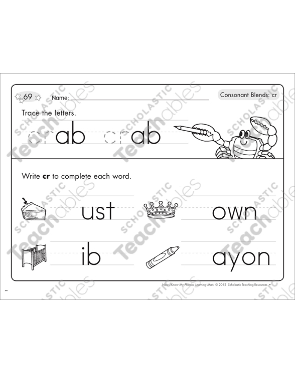 Phonics Study Mats Consonant Vowel Blends A