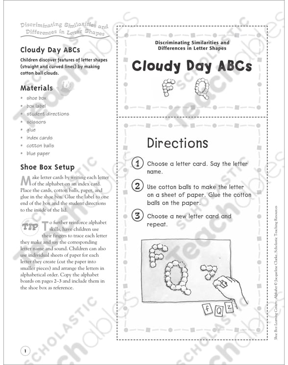 Cloudy Day ABCs: Alphabet Learning Center | Printable Learning Centers
