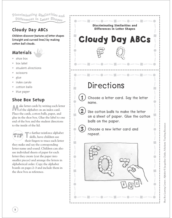 Cloudy Day ABCs: Alphabet Learning Center | Printable Learning Centers