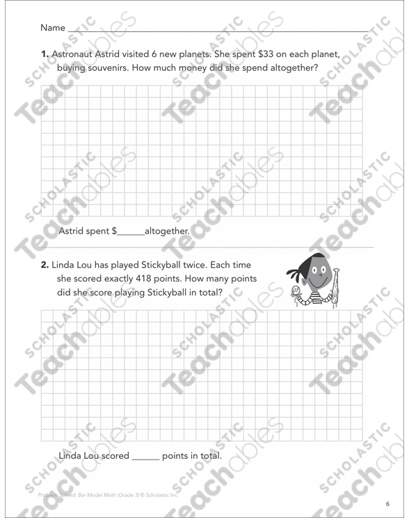 Multiplication With Larger Numbers: Bar Model Math (Gr 3) | Printable ...