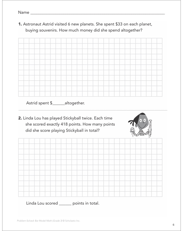Multiplication With Larger Numbers: Bar Model Math (Gr 3) | Printable ...