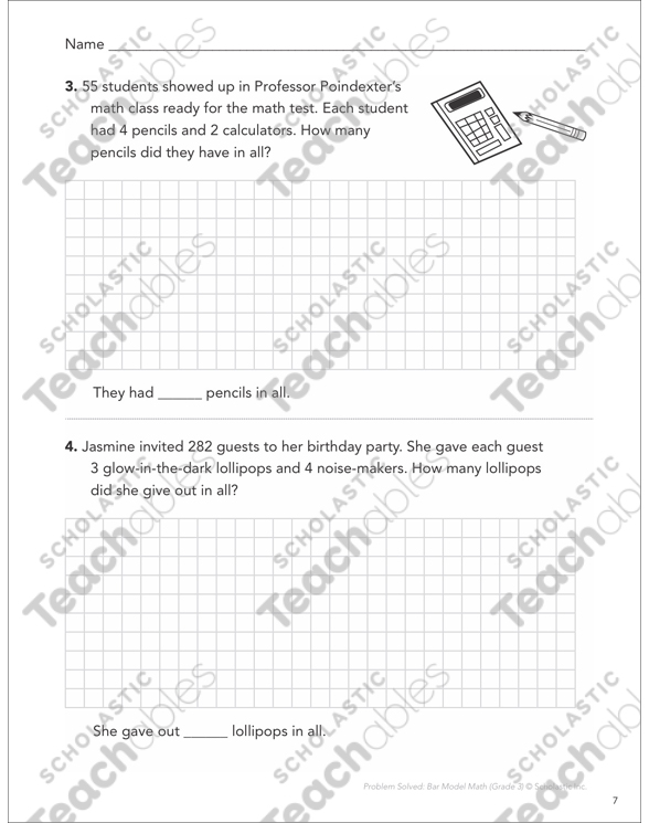 Multiplication With Larger Numbers: Bar Model Math (Gr 3) | Printable ...