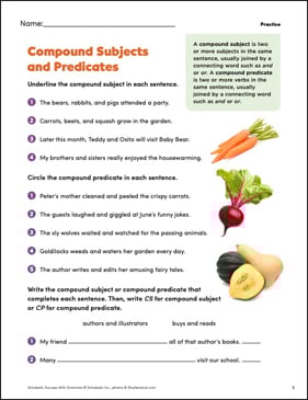 Compound Subjects And Predicates Worksheet Commas Worksheets