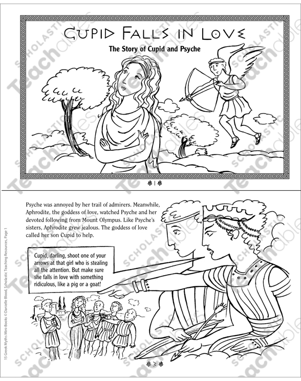 cupid pysche coloring pages
