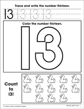 numbers 13 coloring pages