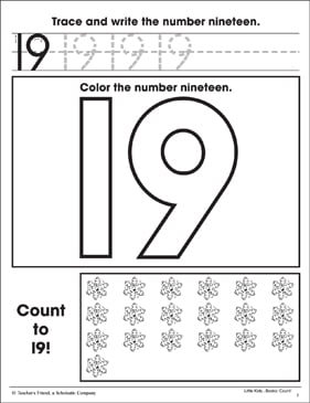 number 19 coloring pages