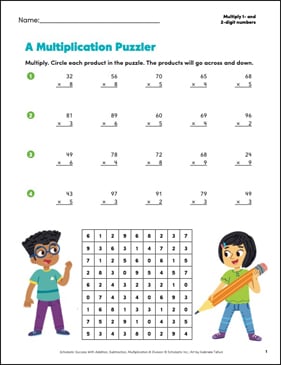 2 Digit Multiplication Puzzle Worksheets Free Multiplication