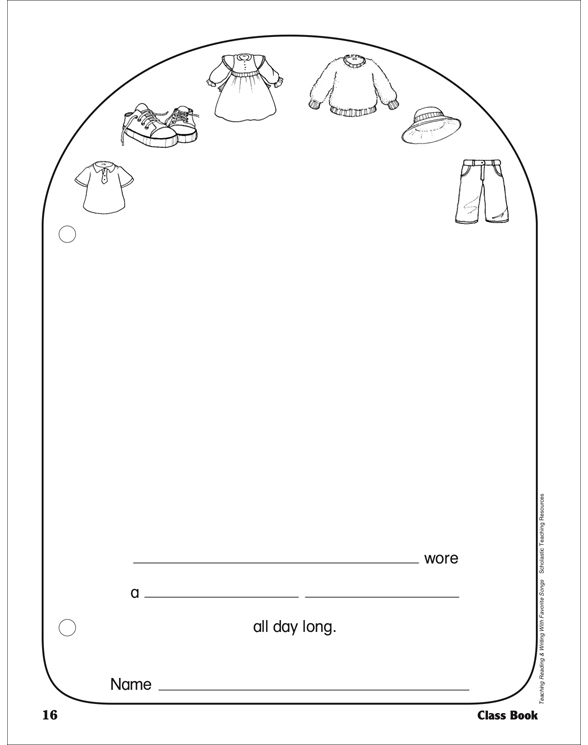 Mary Wore Her Red Dress: Clothing & Color Words | Printable Mini-Books ...