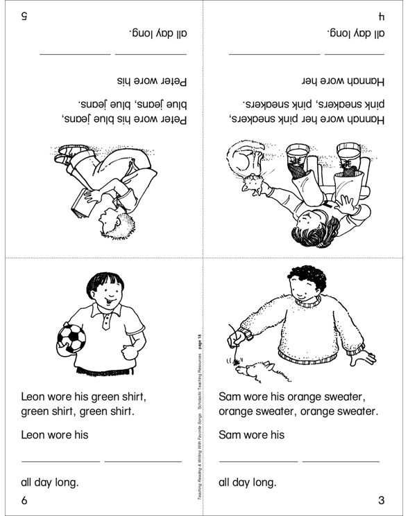 Mary Wore Her Red Dress: Clothing & Color Words | Printable Mini-Books ...