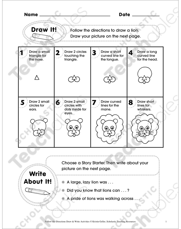 how to draw lion with number