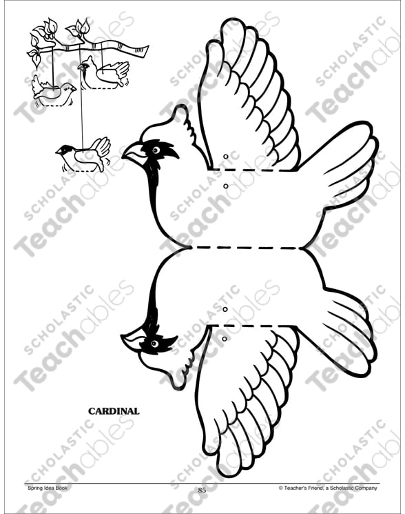 flying bird mobile template