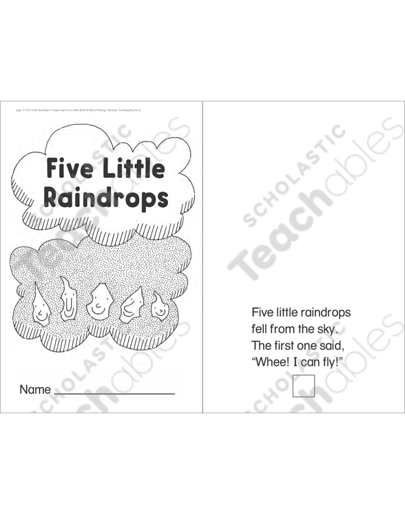 Five Little Raindrops (Sequencing) | Printable Mini-Books