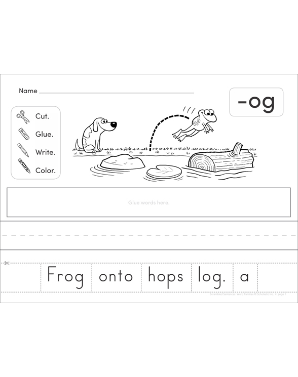 Short Vowel (-og): Word Family Scrambled Sentence | Printable Cut ...