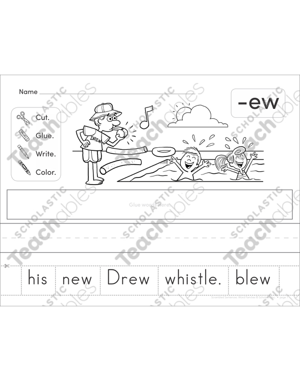 Variant Vowel -ew: Word Family Scrambled Sentence | Printable Cut ...