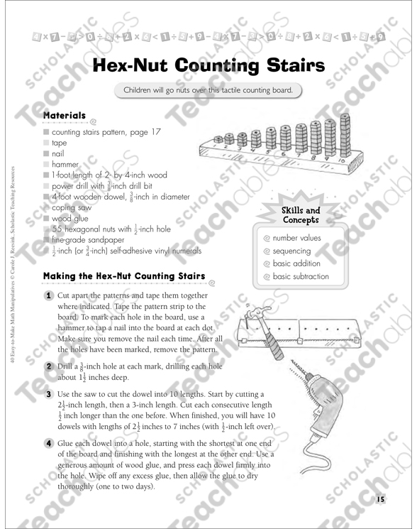 Hex-Nut Counting Stairs (Counting and Number Sense) | Printable ...