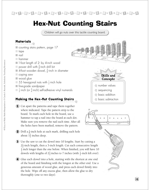 Hex-Nut Counting Stairs (Counting and Number Sense) | Printable ...