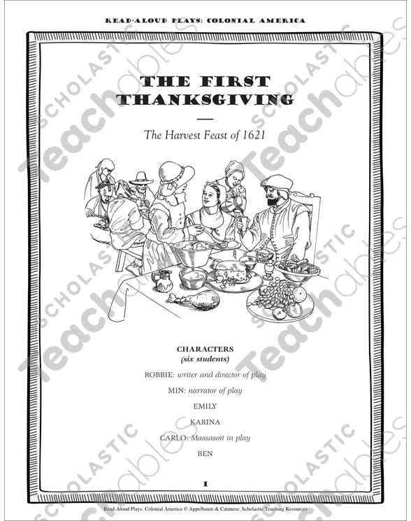 the first thanksgiving coloring sheet