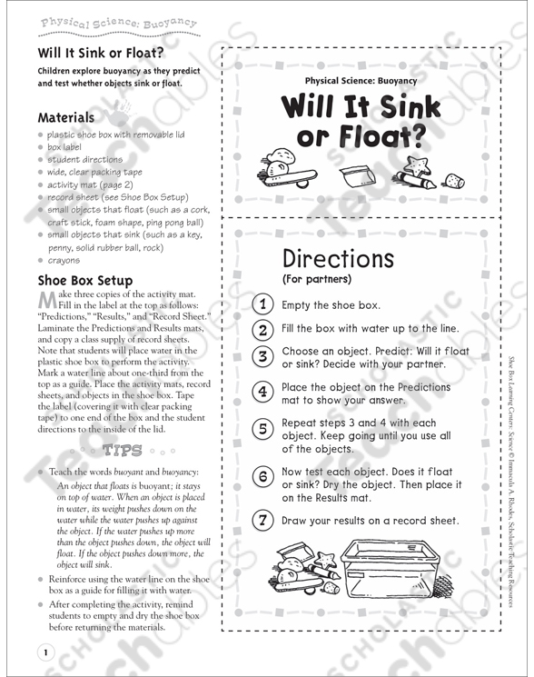 Buoyancy For Kids Worksheets