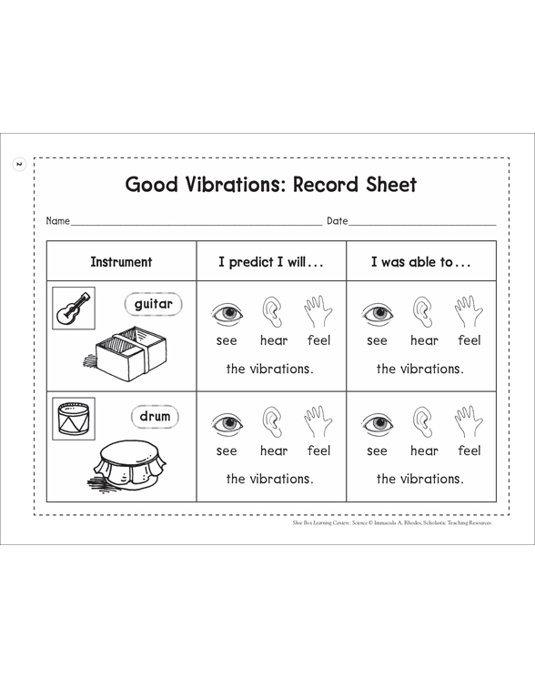 Good Vibrations (Sound): Physical Science Shoe Box Learning Center ...