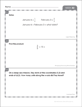 Week 32: 5th Grade Daily Math Starters | Printable Skills Sheets