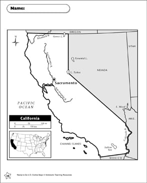 Blank Map Of California Printable Printable California Maps | State