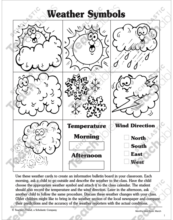 Weather Symbols For Kids Black And White