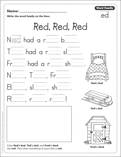 red words coloring pages