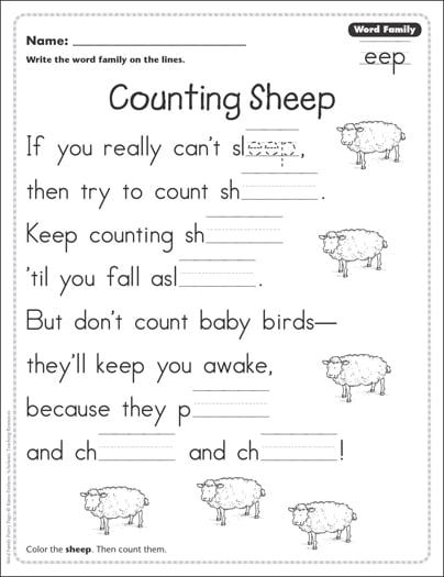 counting sheep coloring pages