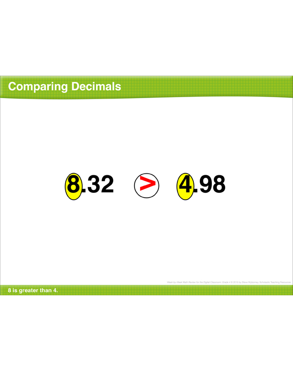 Math Review: Compare Decimals, Angles, Multiply By One-Digit Numbers ...